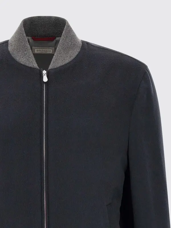 Brunello Cucinelli Pure Cashmere Bomber Jacket - Blue