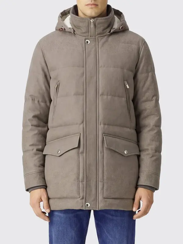 Brunello Cucinelli Padded Wool Parka With Detachable Hood - Beige