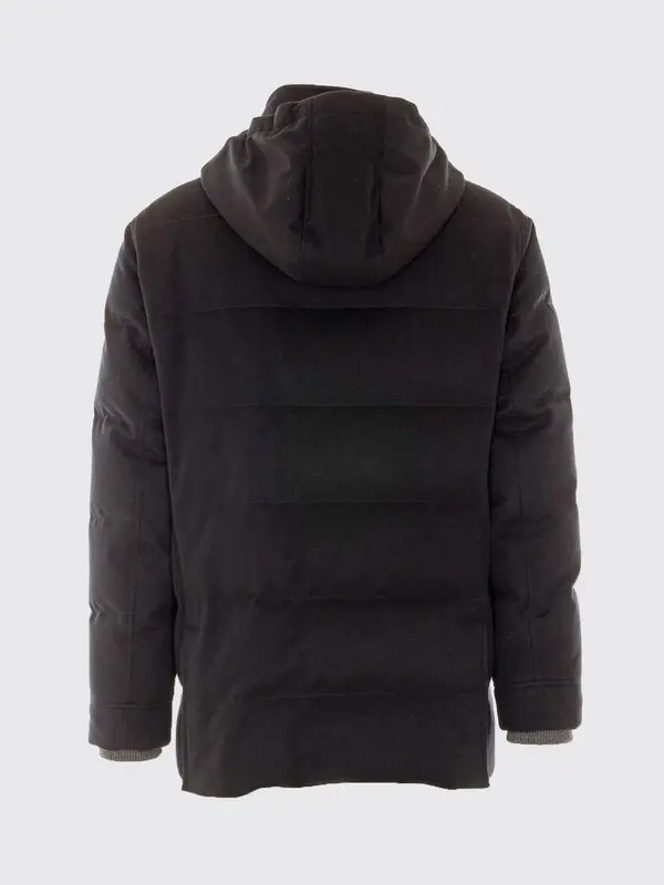 Brunello Cucinelli Padded Wool Parka With Detachable Hood - Black