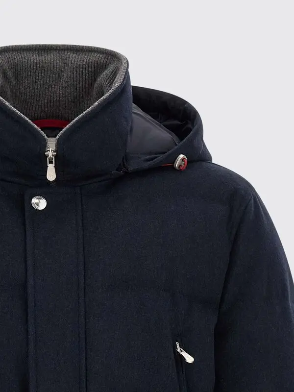 Brunello Cucinelli Padded Wool Parka With Detachable Hood - Grey 1