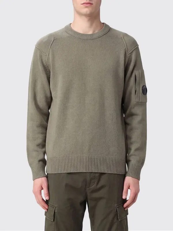 C.P. COMPANY Collared Long Sleeve Sweater - Beige