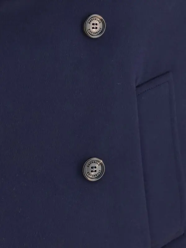 Brunello Cucinelli Double-breasted Caban Coat In Pure Merino Wool With Lapels