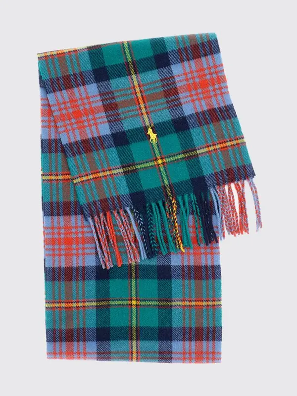 Polo Ralph Lauren Tartan Plaid Wool Scarf - Blue