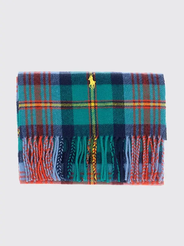 Polo Ralph Lauren Tartan Plaid Wool Scarf - Blue