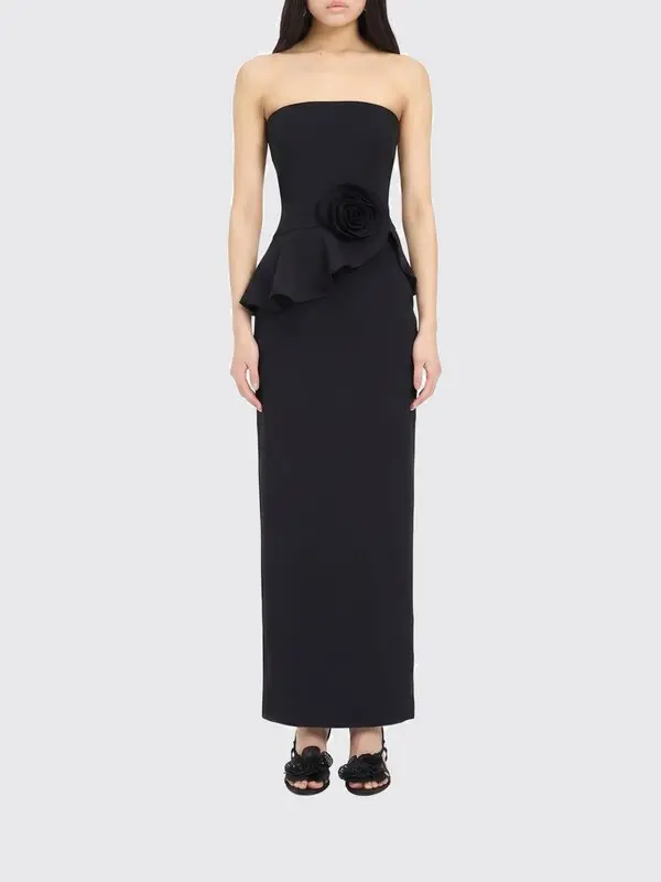 ROTATE BY BIRGER CHRISTENSEN Off-the-shoulder Crêpe Sheath Gown With Flower Detail