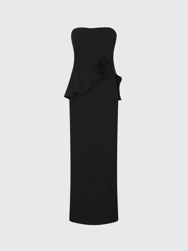 ROTATE BY BIRGER CHRISTENSEN Off-the-shoulder Crêpe Sheath Gown With Flower Detail