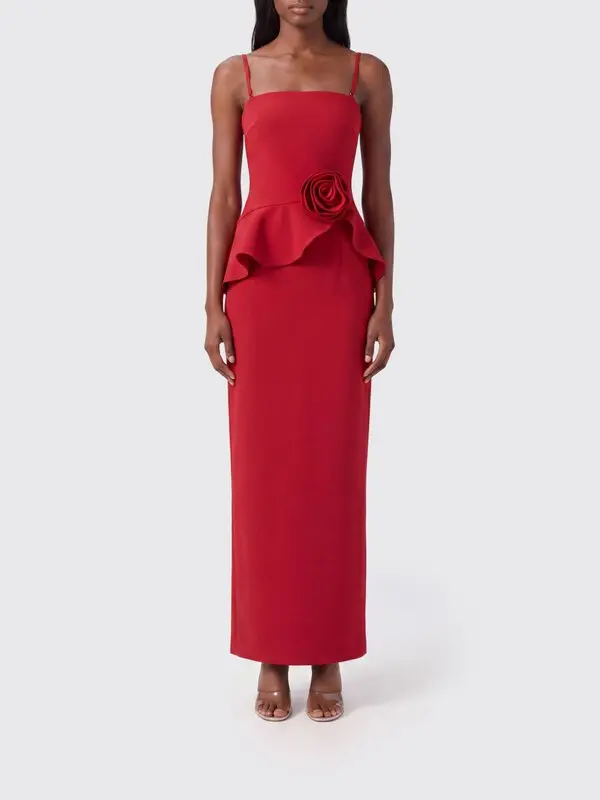 ROTATE BY BIRGER CHRISTENSEN Off-the-shoulder Crêpe Sheath Gown With Flower Detail - Red