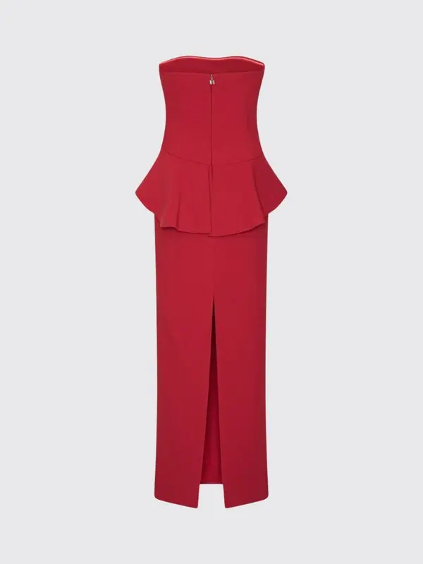 ROTATE BY BIRGER CHRISTENSEN Off-the-shoulder Crêpe Sheath Gown With Flower Detail - Red