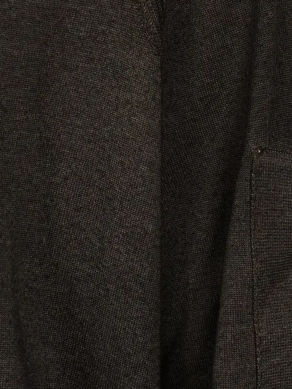 C.P. COMPANY Wool Crewneck Jumper With Long Sleeves And Patch Pocket - Brown