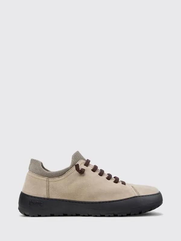 Camper Peu Serra Suede Slip-on Sneakers With Elastic Laces - Beige