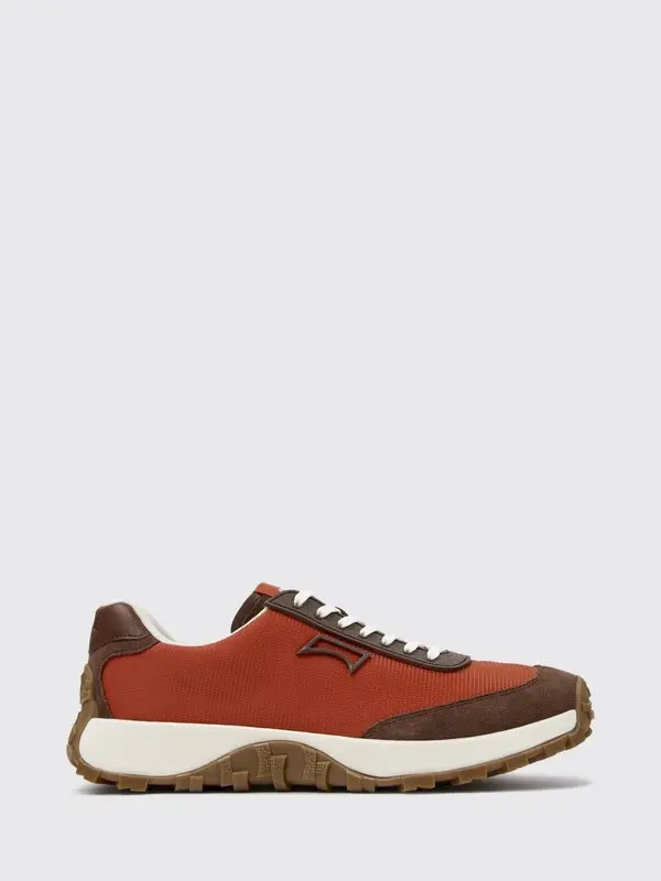 Camper Drift Trail Low-top Trainers In Suede And Recycled Pet With Logo - Red