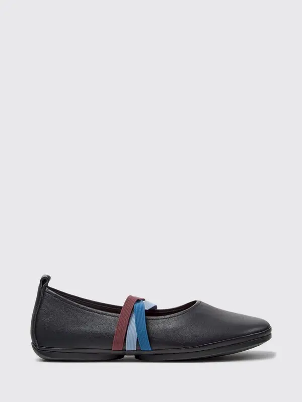 Camper Twins Multi Striped Leather Mary Jane Flats