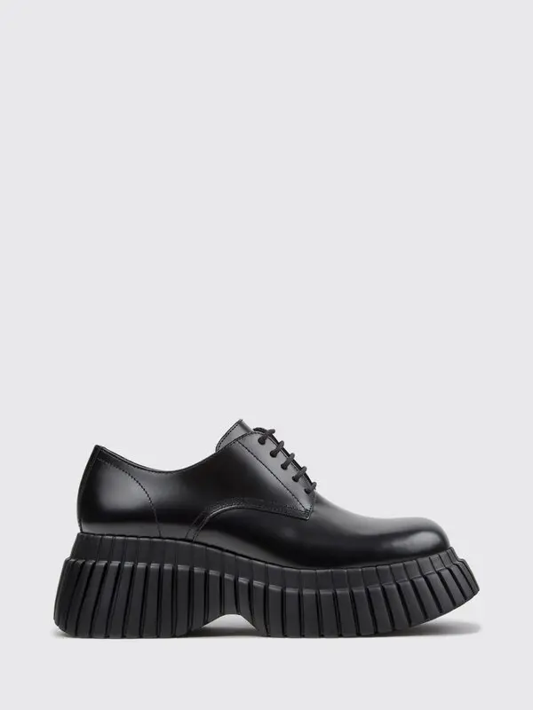 Camper Brushed Leather Derby Shoes With Block Heel And Xl Extralight® Sole - Black