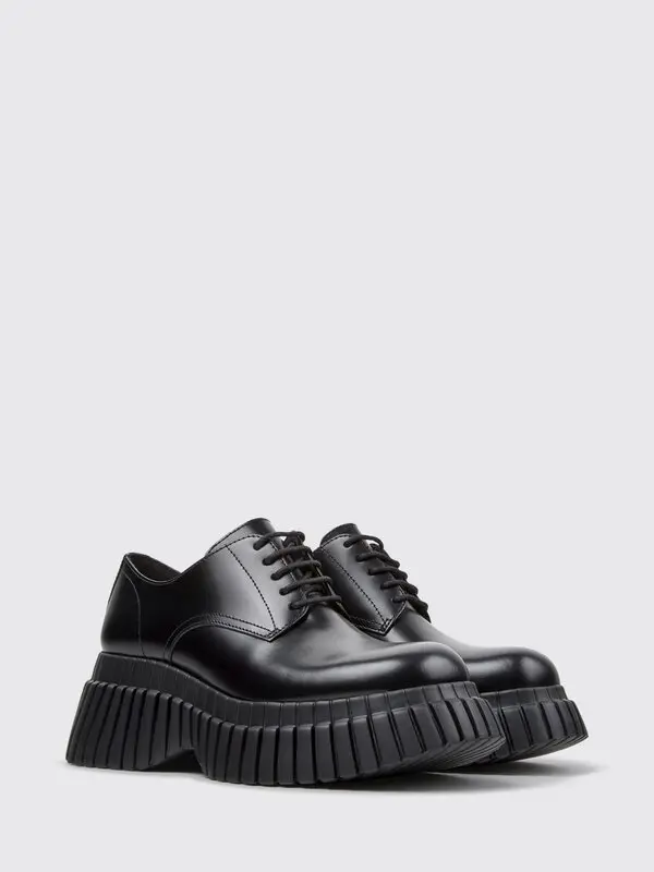 Camper Brushed Leather Derby Shoes With Block Heel And Xl Extralight® Sole