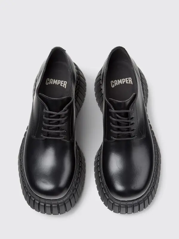 Camper Brushed Leather Derby Shoes With Block Heel And Xl Extralight® Sole