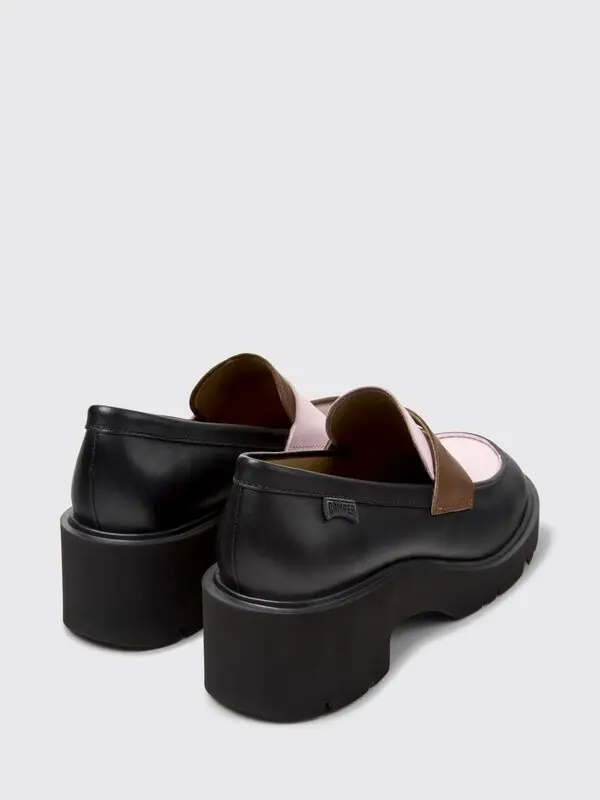 Camper Twins Bi Calfskin Penny Loafers With Platform Sole