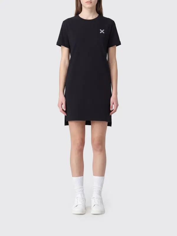 Kenzo Cotton T-shirt Mini Dress With Sequins And Asymmetrical Hem