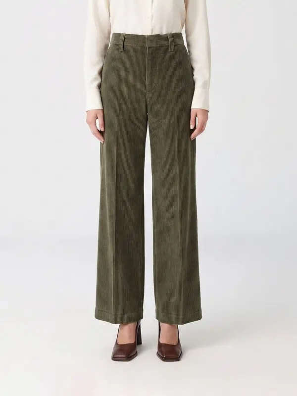Brunello Cucinelli High-waisted Corduroy Velvet Wide-leg Trousers - Green