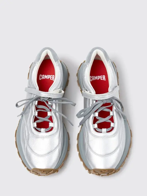 Camper Drift Trail Laminated Leather Low-top Sneakers With Velcro Strap