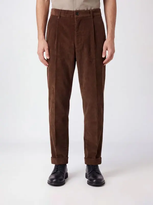 AMI Paris Cropped Corduroy Trousers - Brown