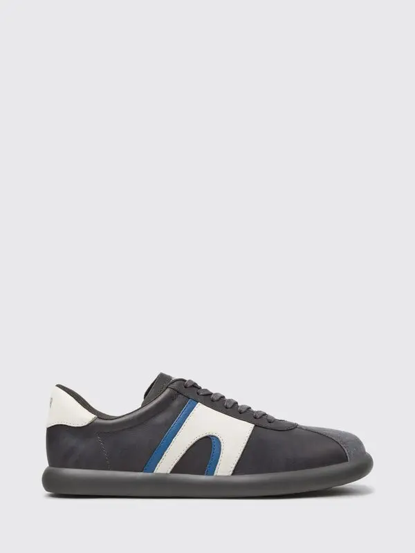 Camper Pelotas Soller Smooth Calfskin Sneakers With Contrasting Logo - Grey