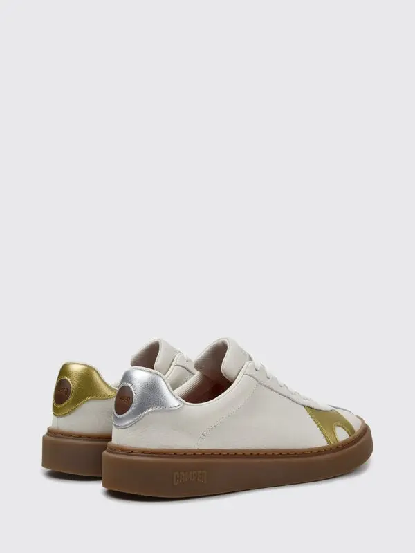 Camper Twins Calfskin Low-top Trainers With Contrast Logo - White