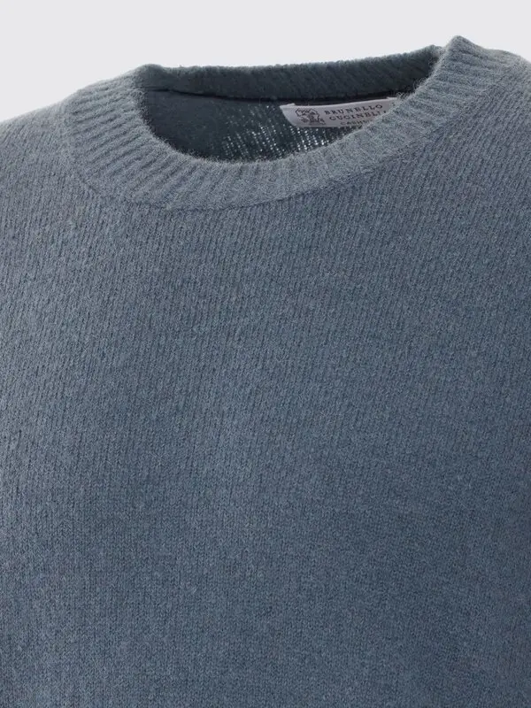 Brunello Cucinelli Alpaca Wool Blend Crewneck Jumper - Blue