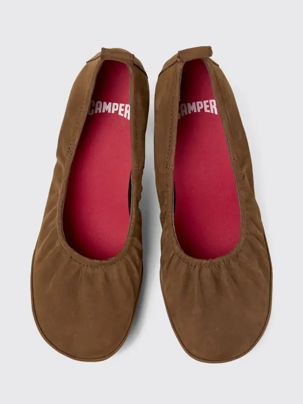 Camper Right Left Nubuck Court Shoes With Medium Spool Heel