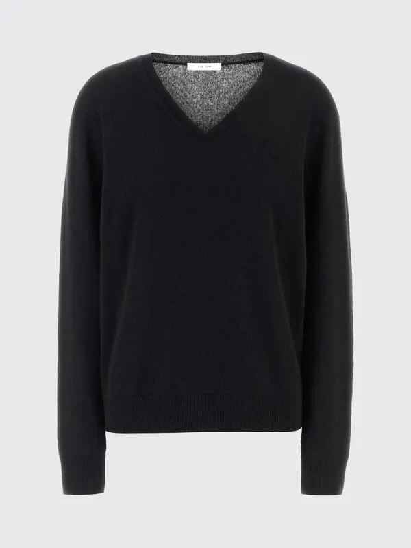 THE ROW V-neck Pure Cashmere Jumper With Long Sleeves