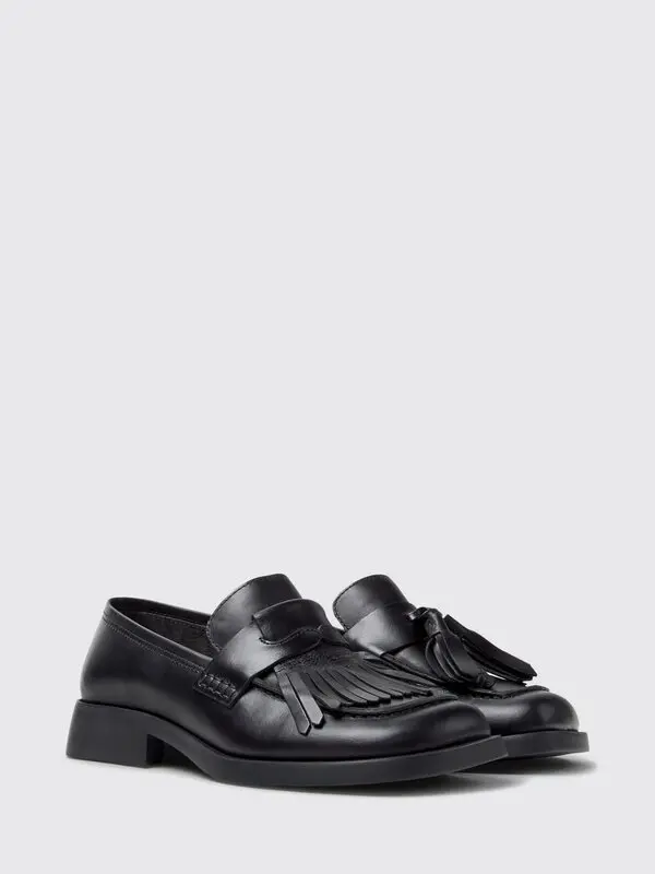 Camper Twins Smooth Leather Penny Loafers With Fringes And Xl Extralight® Sole