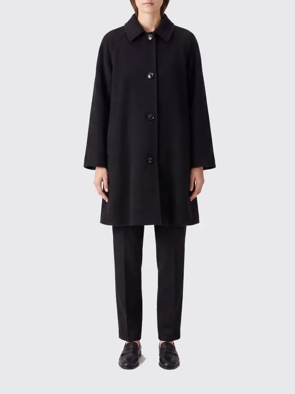 THE ROW Knee-length Wool Blend Coat With Belt And Dropped Shoulders