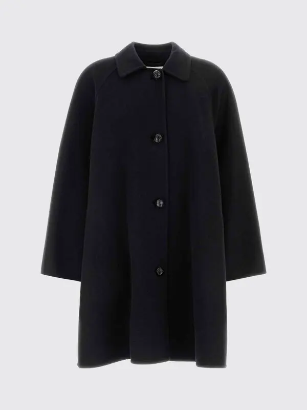 THE ROW Knee-length Wool Blend Coat With Belt And Dropped Shoulders