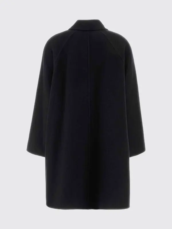 THE ROW Knee-length Wool Blend Coat With Belt And Dropped Shoulders