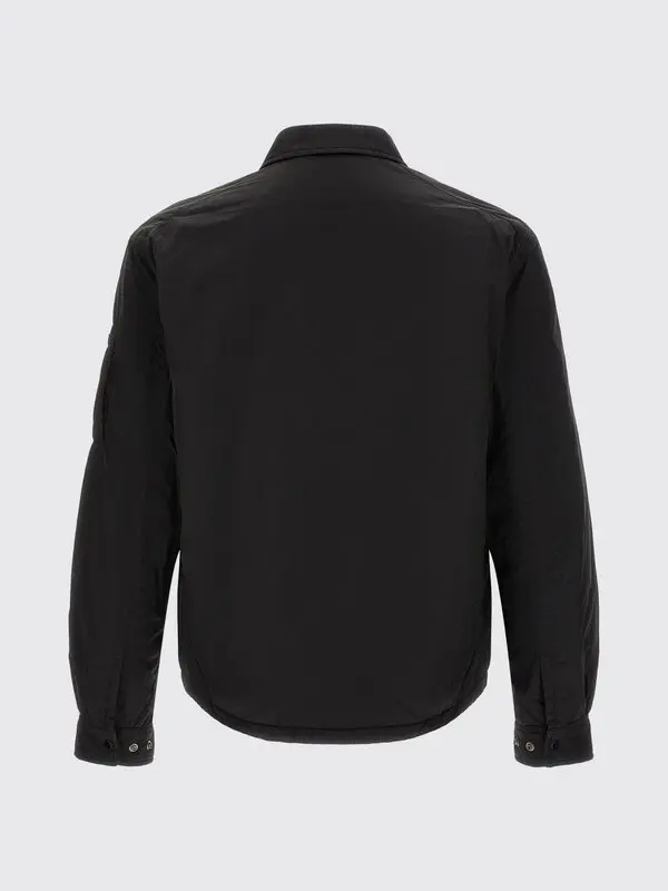 C.P. COMPANY Recycled Nylon Zip-up Shirt Jacket With Classic Collar - Black