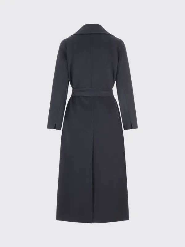 Max Mara Long Belted Pure Wool Robe Coat - Ink