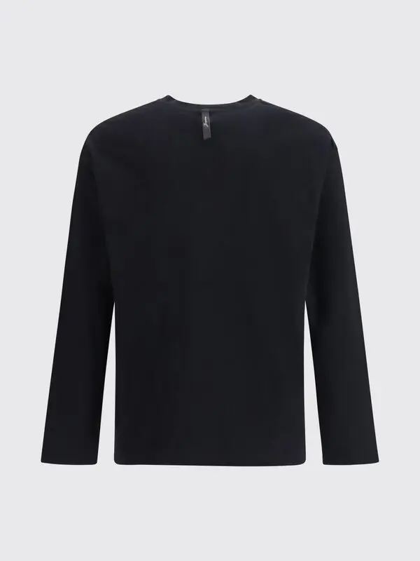Jacquemus Long-sleeved Organic Cotton And Hemp T-shirt With Logo Print - Black