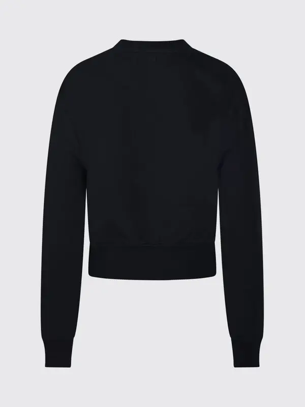 AMI Paris Crewneck Sweatshirt With Embroidered Logo - Black