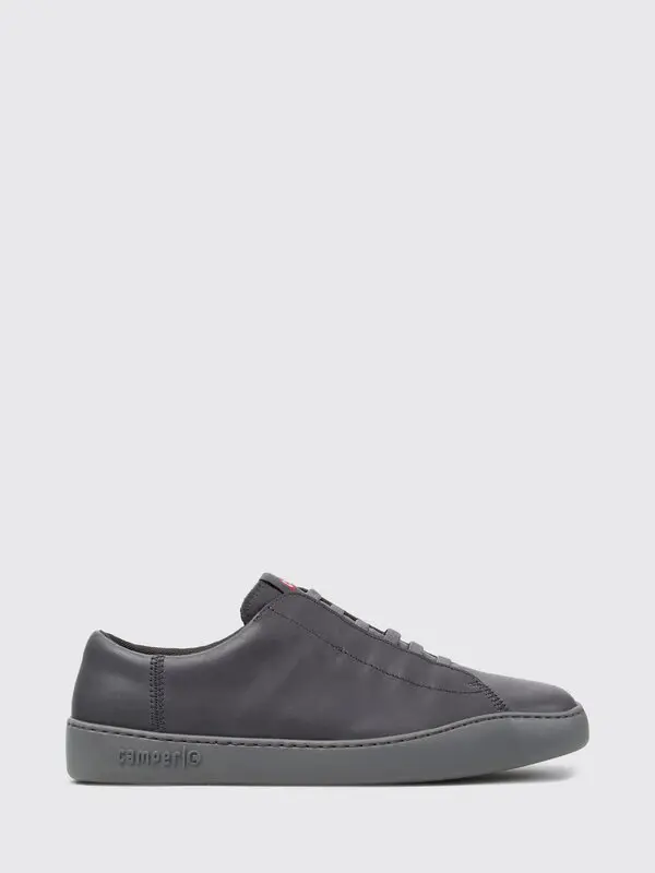 Camper Peu Touring Slip-on Sneakers In Calfskin Leather With Elastic Laces - Grey