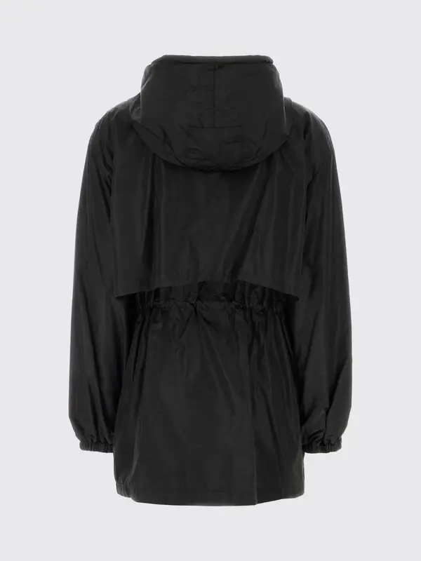 Burberry Cropped Hooded Nylon Windbreaker Jacket With Zip Fastening