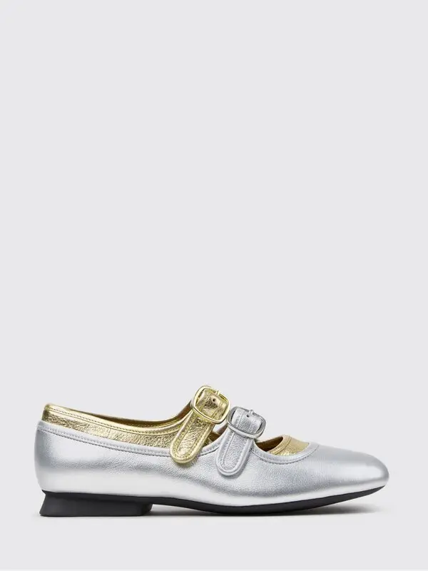 Camper Casi Myra Bi Laminated Leather Mary Jane Ballerinas With Double Strap