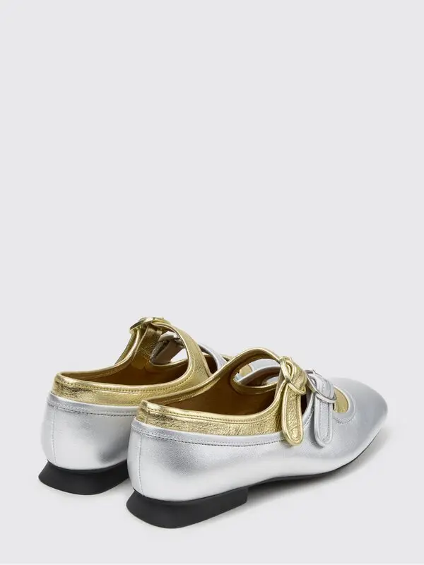 Camper Casi Myra Bi Laminated Leather Mary Jane Ballerinas With Double Strap