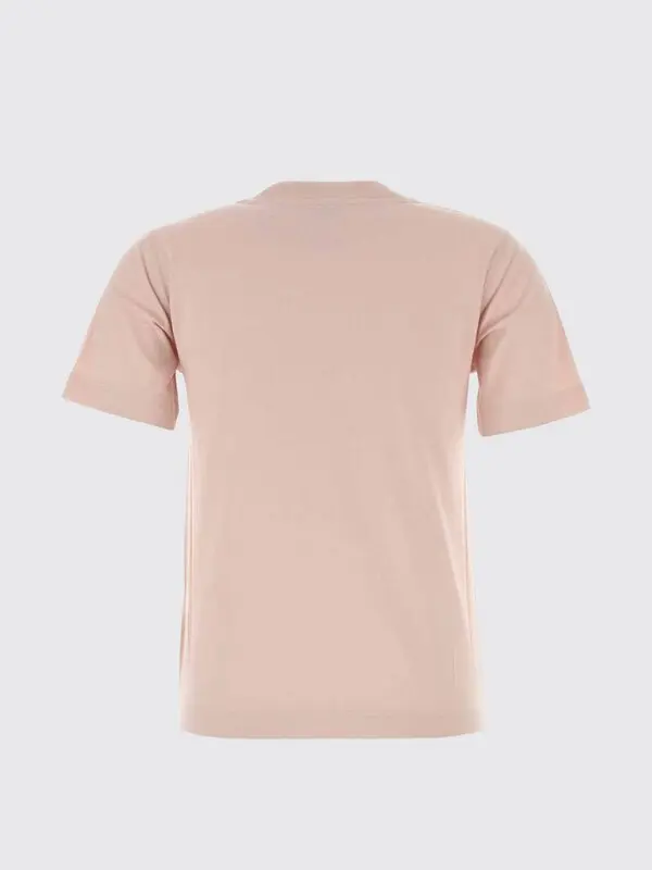 Burberry Crewneck Cotton T-shirt With Contrasting Ekd Logo - Pink