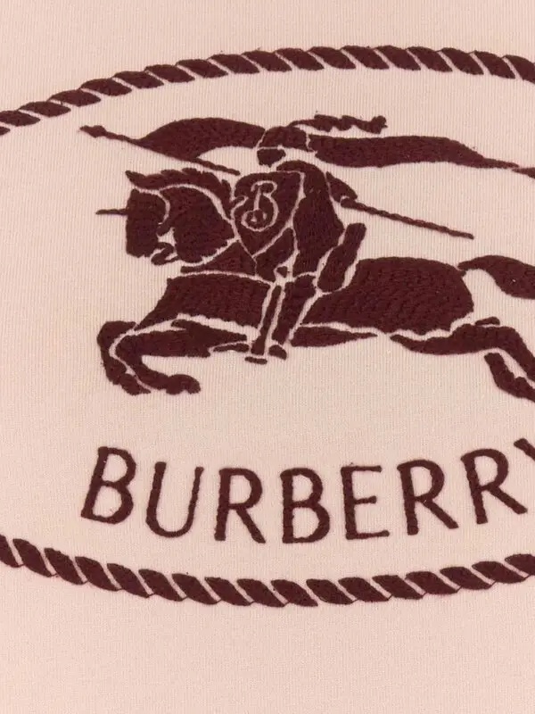 Burberry Crewneck Cotton T-shirt With Contrasting Ekd Logo - Pink
