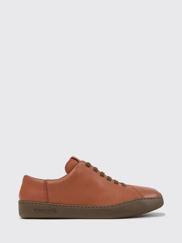 Camper Peu Touring Slip-on Sneakers In Calfskin Leather With Elastic Laces - Red