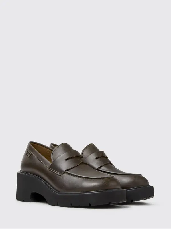 Camper Milah Penny Loafers In Smooth Calfskin With An Extralight® Platform Sole