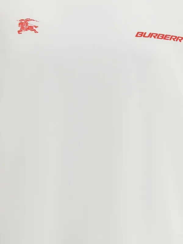 Burberry Cotton T-shirt With Graphic Print And Contrasting Logo
