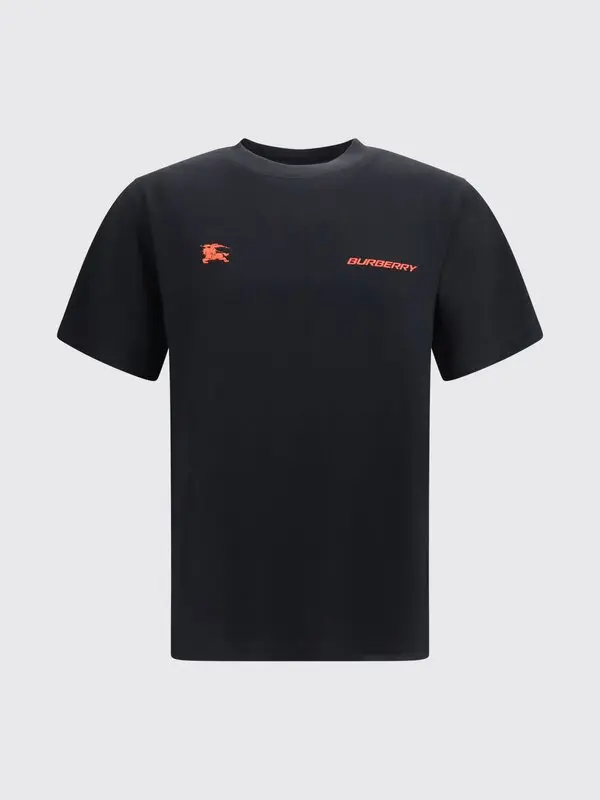 Burberry Cotton T-shirt With Graphic Print And Contrasting Logo