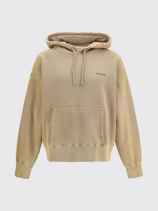 GOLDEN GOOSE Cotton Hoodie With Contrasting Embroidered Logo