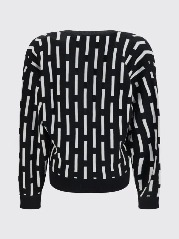 Versace Abstract All-over Pattern Wool Cardigan With V-neck