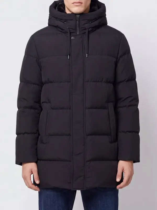 Herno Quilted Ultralight Nylon Short Down Jacket With Hood - Black
